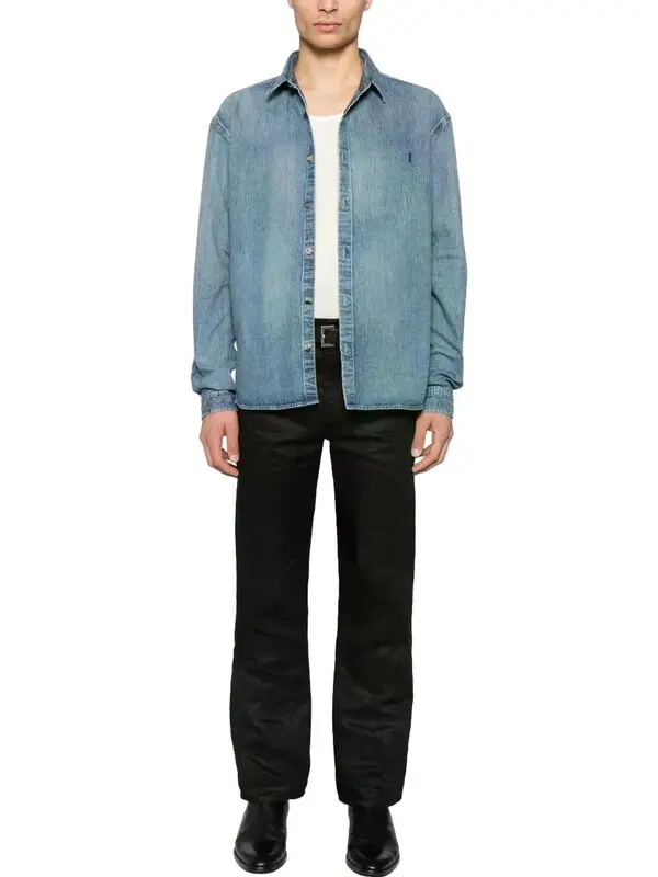 Saint Laurent Cassandre Denim Shirt - Blue