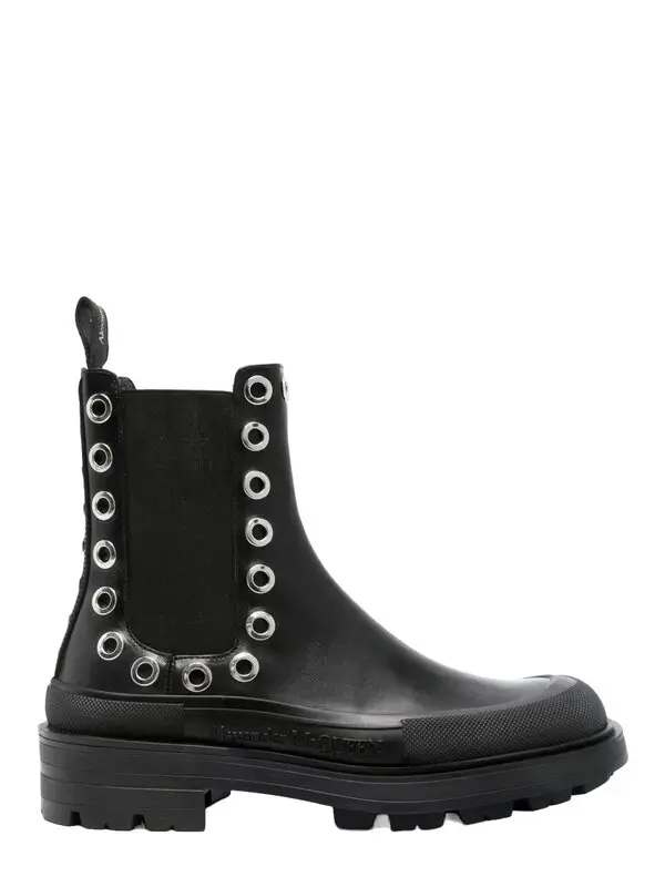 Alexander McQueen Eyelet Detail Chelsea Boots - Black