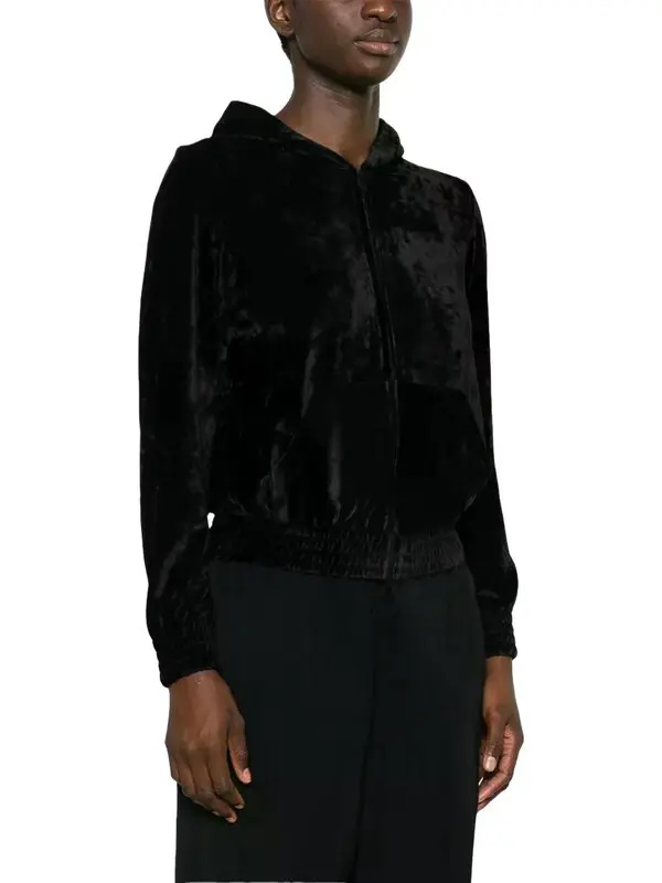 Balenciaga Bb Paris Velvet Hoodie - Black