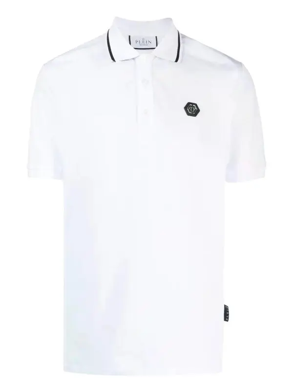 Philipp Plein Ss Paisley Strass Polo Shirt - White