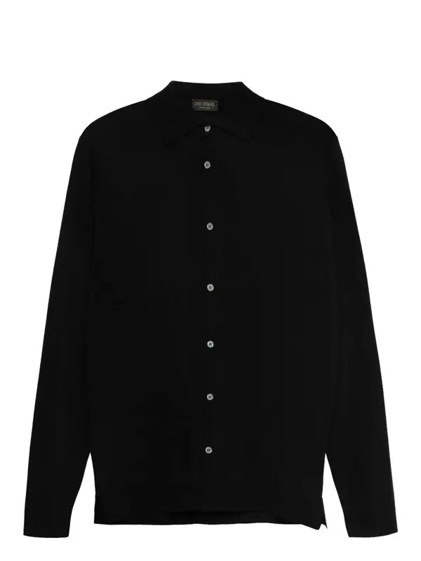 DELL'OGLIO Merino Wool Shirt - Black