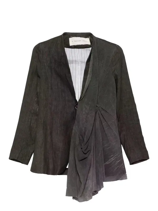 A TENTATIVE ATELIER Gathered Detail Blazer - Grey