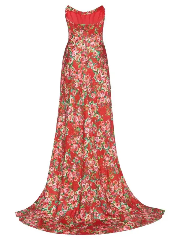MARKARIAN Tallulah Rose-print Silk Gown - Red