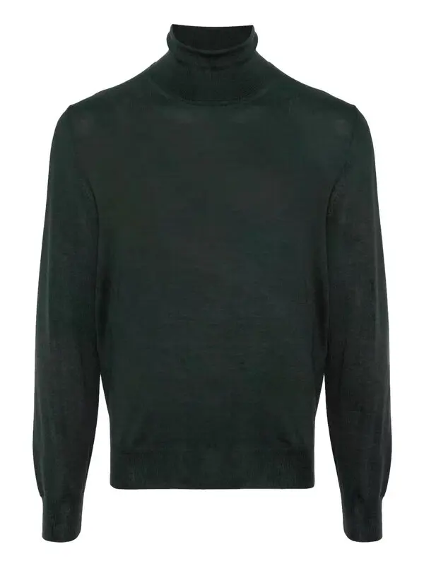 Canali Roll-neck Merino Jumper - Green