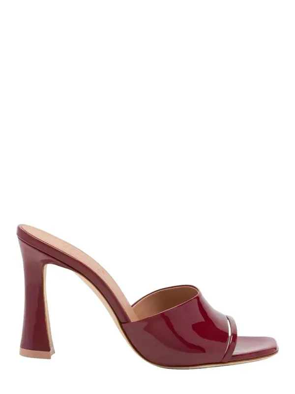 MALONE SOULIERS Roxanne Patent Leather High Block Heel Sandals - Red