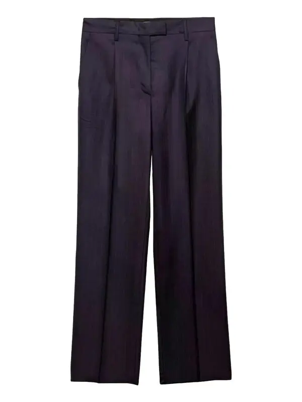 Prada Belted Wool Trousers - Blue