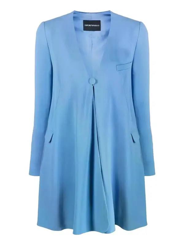 Emporio Armani Single-breasted Oversized Blazer - Blue