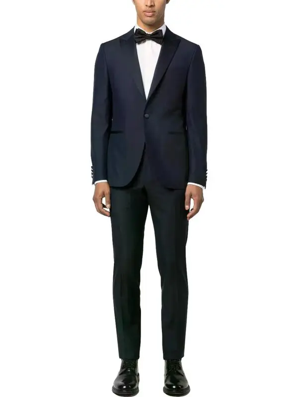 Canali Single-breasted Wool Dinner Suit - Blue