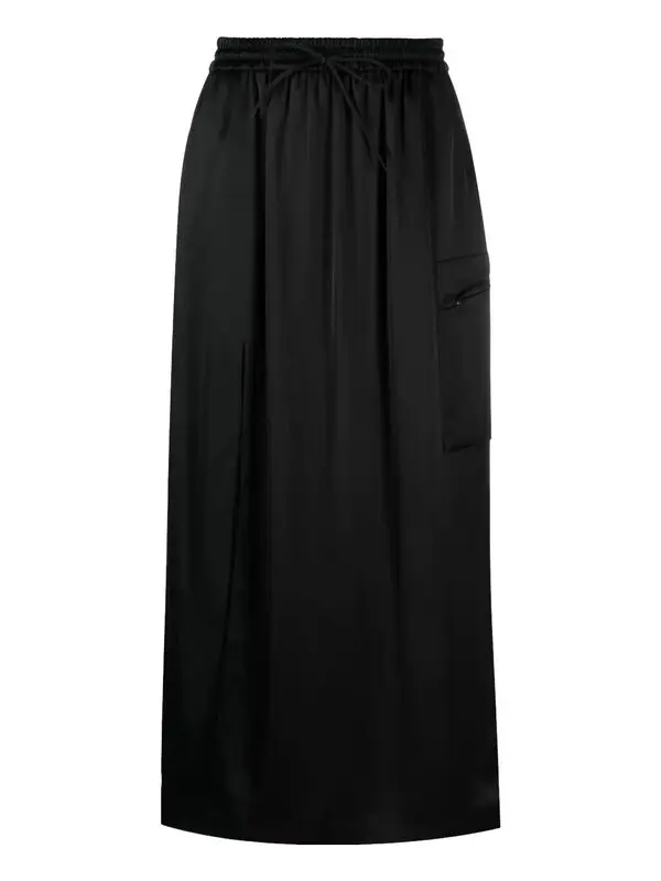 Y3 Satin Cargo Skirt - Black