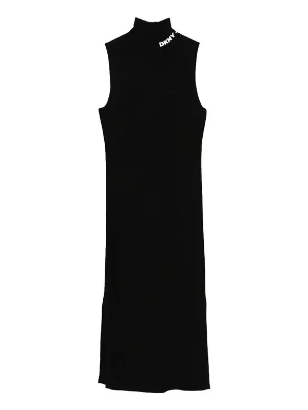 Dkny Fine-ribbed Midi Dress - Black