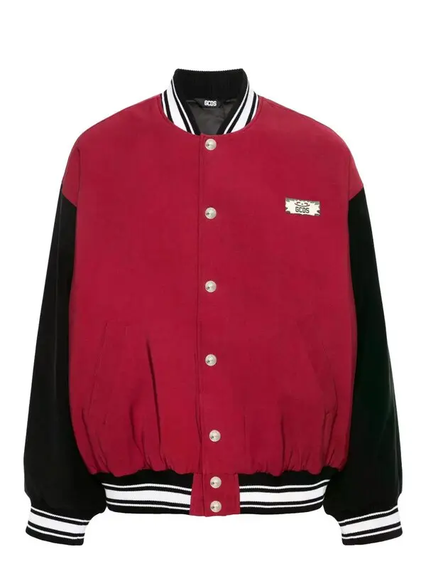 Gcds Sunny Varsity Bomber Jacket - Red