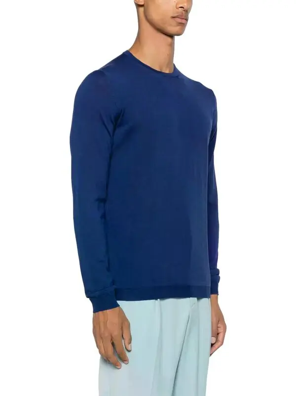 GOES BOTANICAL Merino Wool Crew Neck Jumper - Blue