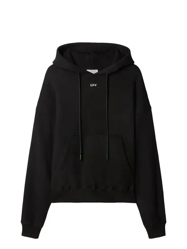 Off-White Off Stamp Cotton Hoodie - Black