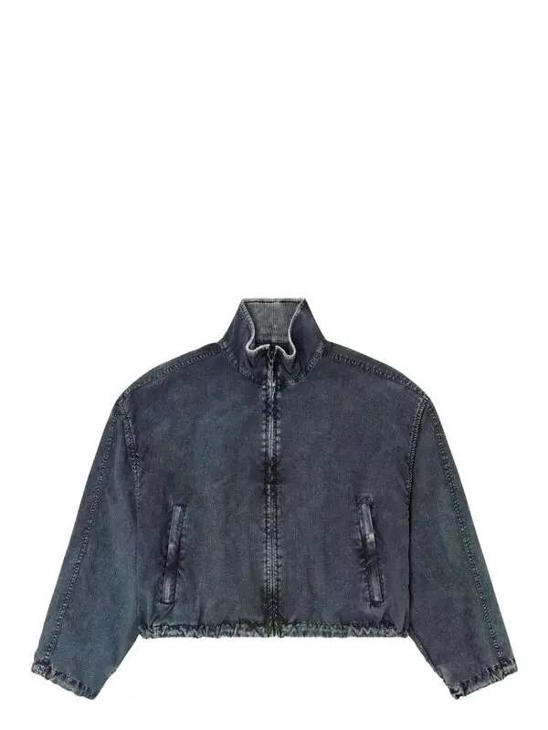 DIESEL® G-leam-r1 Cropped Denim Jacket - Blue