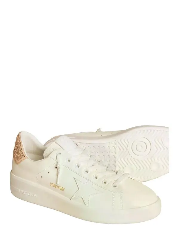 GOLDEN GOOSE Pure Star Sneakers With Embellished Heel Counter - Neutrals