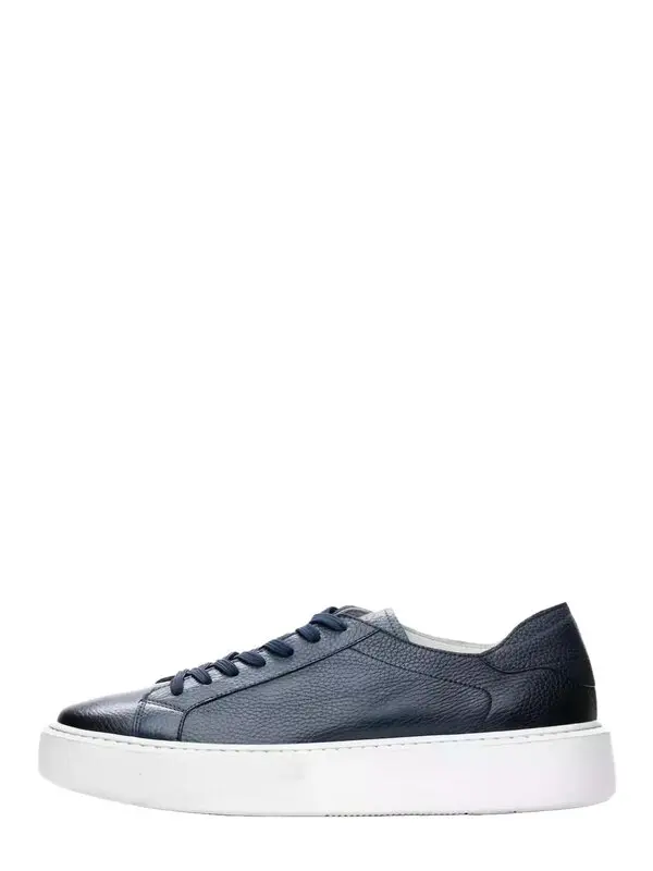 POCHE PARIS Leather Lace-up Sneakers - Blue