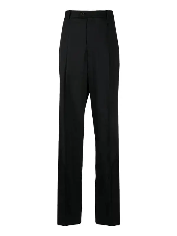 PETER DO Pressed Crease Tailored Trousers - Black