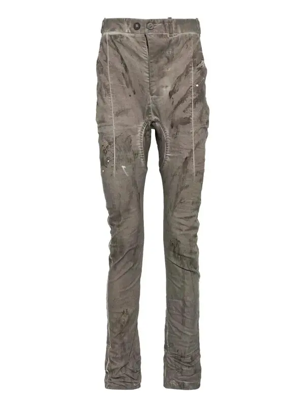 Boris Bidjan Saberi Distress Finish Trousers - Grey