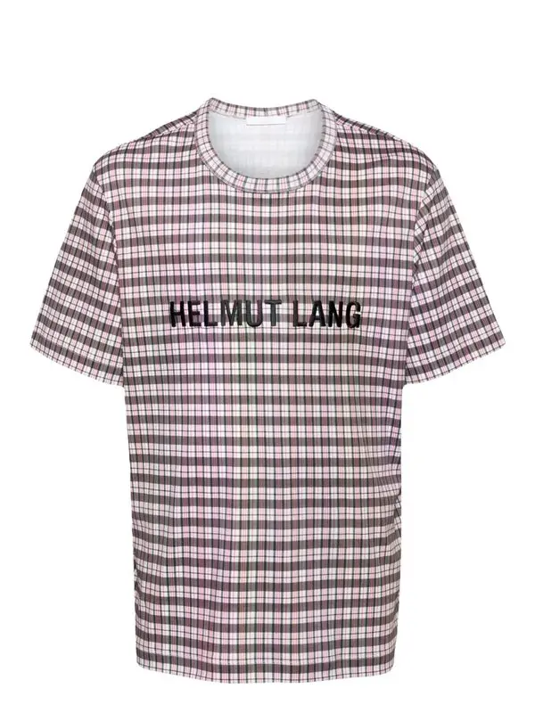 Helmut Lang Logo-print Checked T-shirt - White