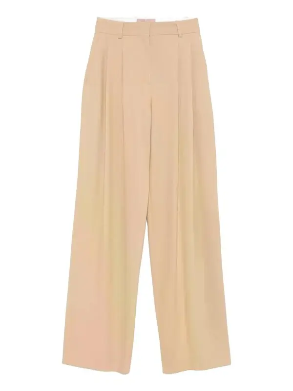 Ermanno Scervino Pleated Wide Leg Trousers - Neutrals