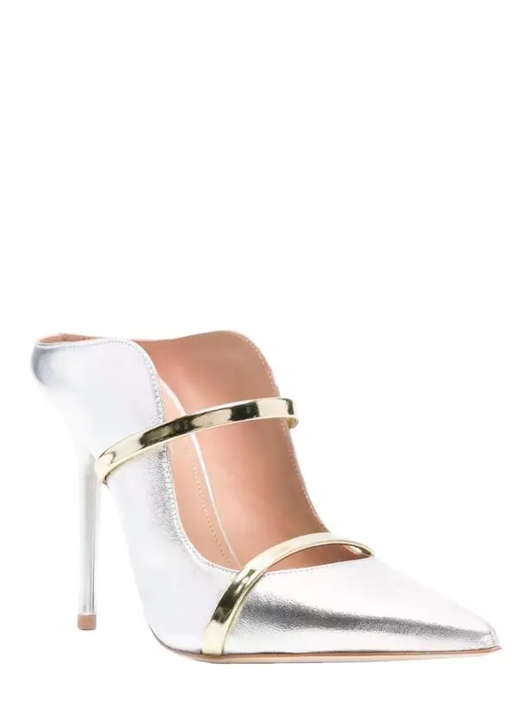 MALONE SOULIERS 100mm Maureen Mules - Silver