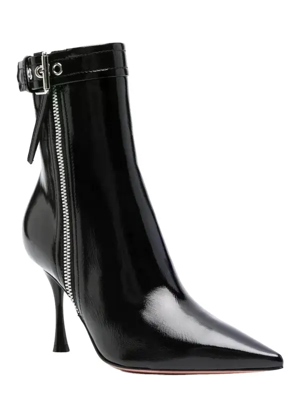 GIANVITO ROSSI 95mm Leather Ankle Boots - Black