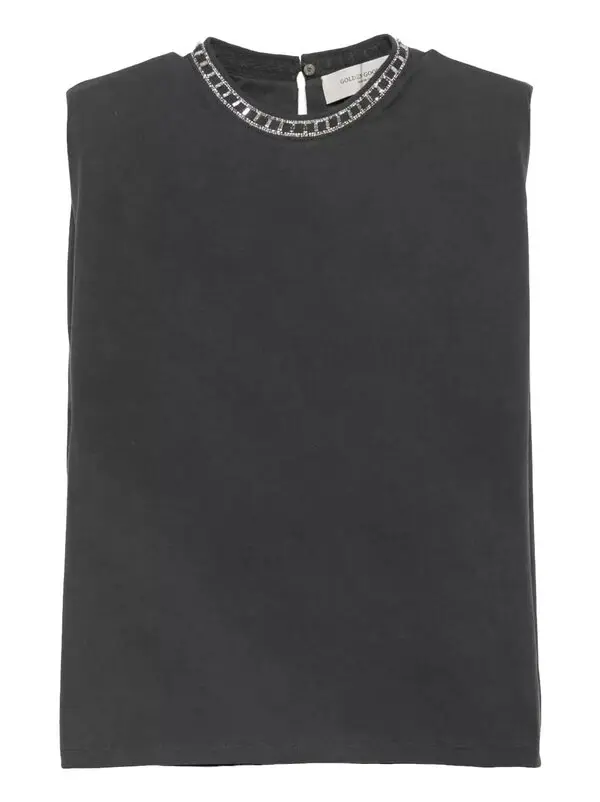 GOLDEN GOOSE Embellished Sleeveless T-shirt - Grey