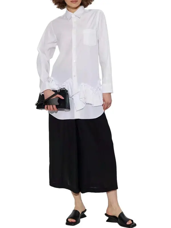 Comme Des Garçons Ruffled-trim Shirt - White