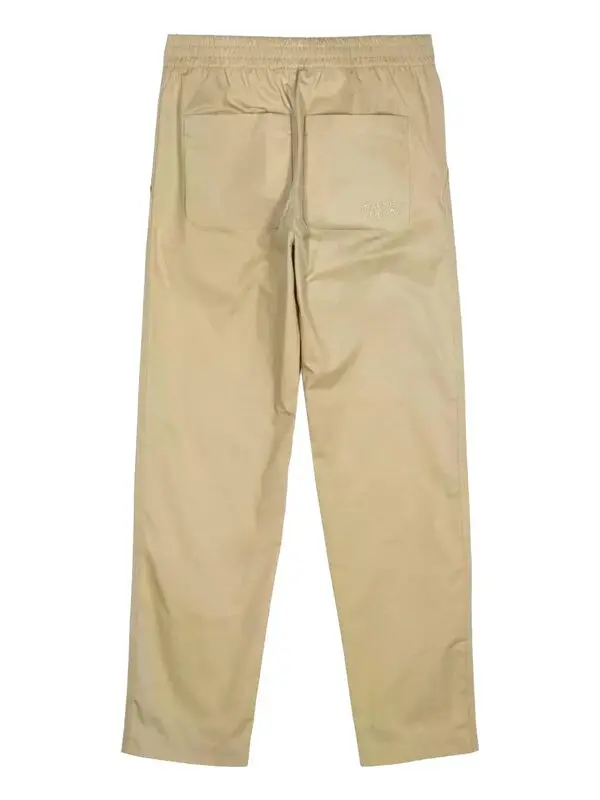 Maison Kitsuné Logo Embroidered Tapered Leg Trousers - Neutrals