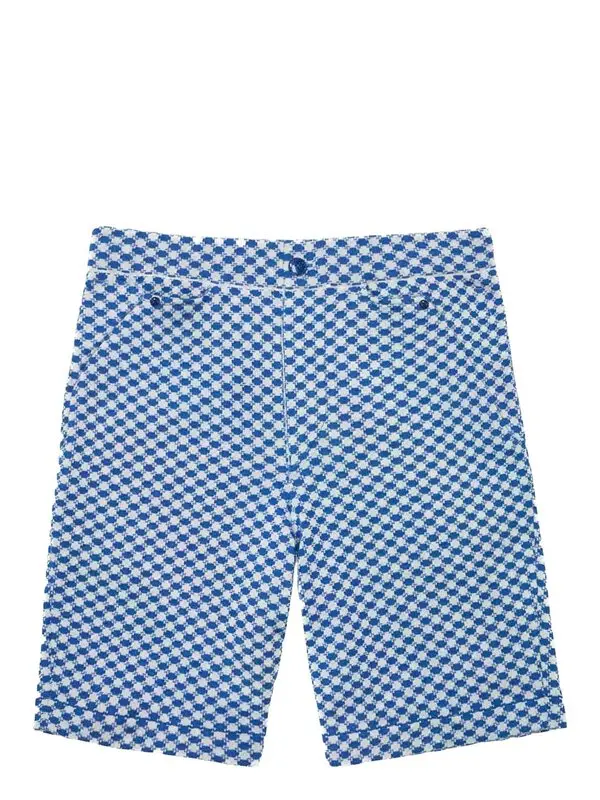 GOD'S TRUE CASHMERE Cashmere Shorts With Gingham Check Pattern - Blue