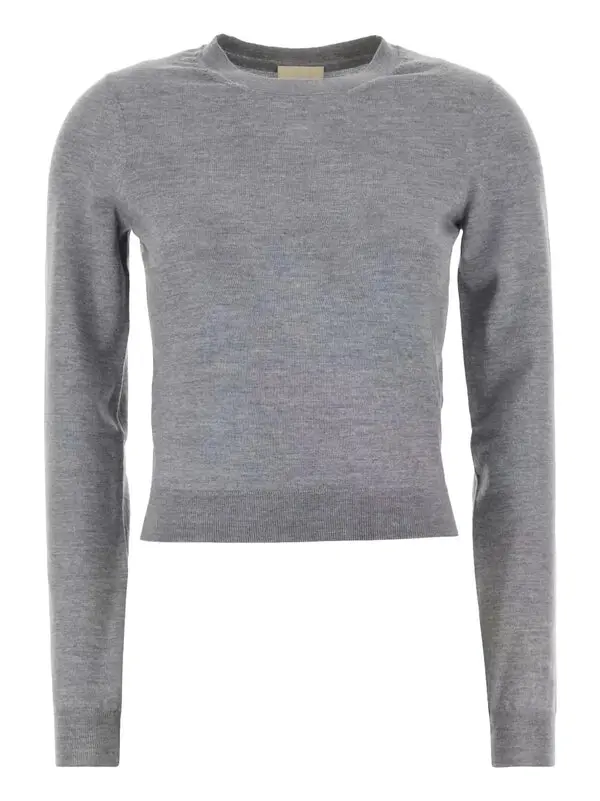 Khaite Leta Crew Neck Long Sleeve Sweater - Grey