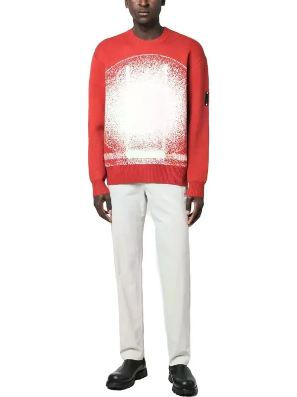A-COLD-WALL* Graphic Print Knitted Crew Neck Sweatshirt - Orange