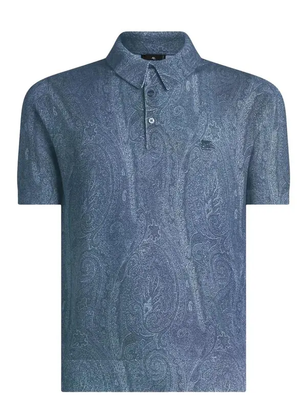 Etro Paisley-print Polo Shirt - Blue