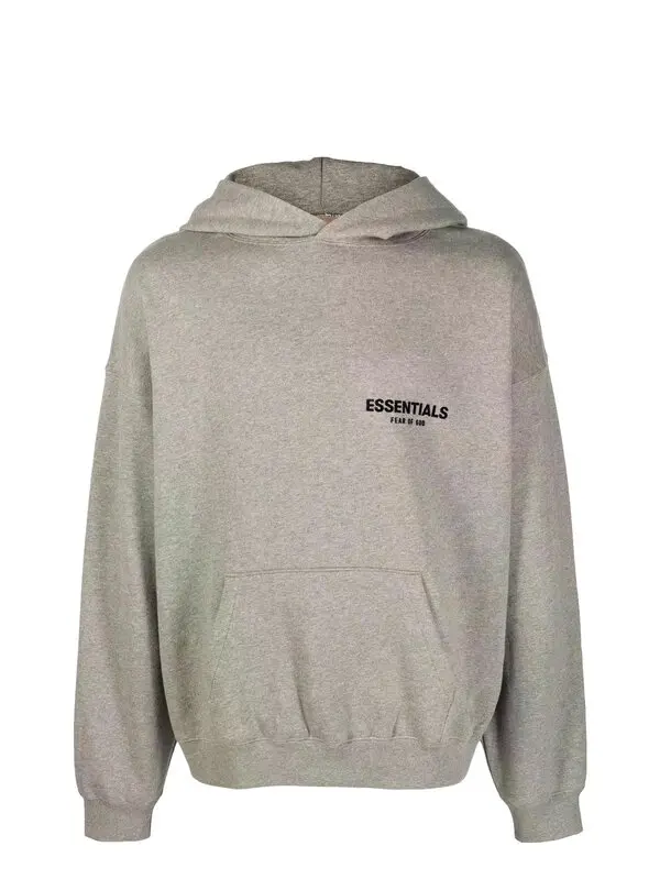 Fear Of God Logo Pullover Hoodie - Grey