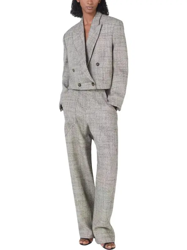 Stella McCartney Cropped Double-breasted Blazer - Grey
