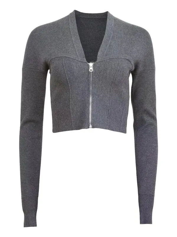 FLEUR DU MAL Zip-up Bustier Cardigan - Grey