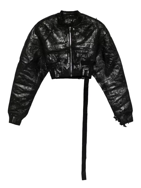 Rick Owens Cropped Bomber Jacket - Black