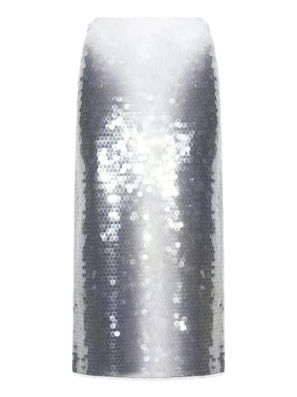 Sportmax Sequinned Pencil Skirt - Silver