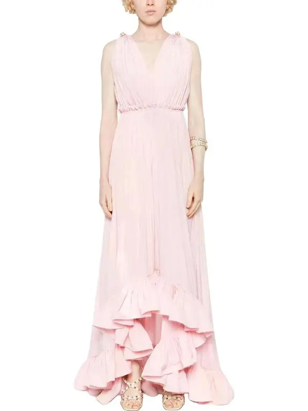 LANVIN Sleeveless Ruffled High-low Gown - Pink