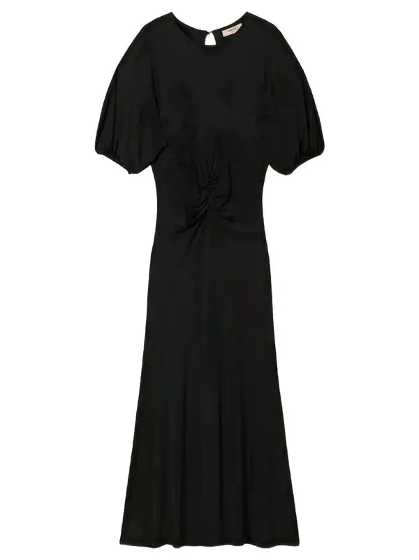 TWINSET Puff-sleeve Midi Dress - Black