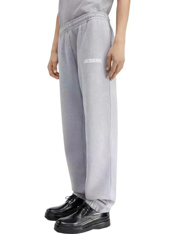 Jacquemus Logo-print Organic Cotton Track Pants - Grey