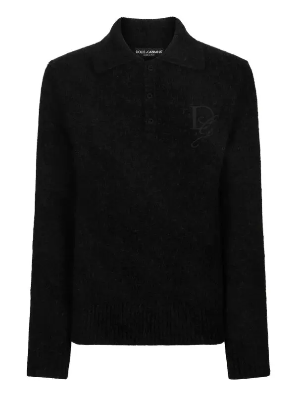 Dolce & Gabbana Logo-embroidered Polo Shirt - Grey