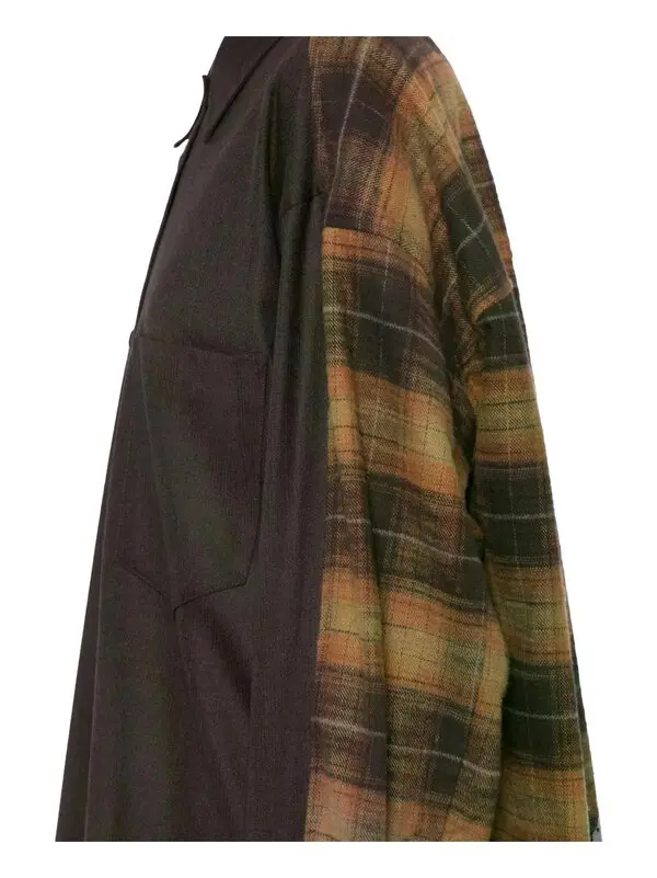 JNBY Check-panel Cotton Jacket - Brown