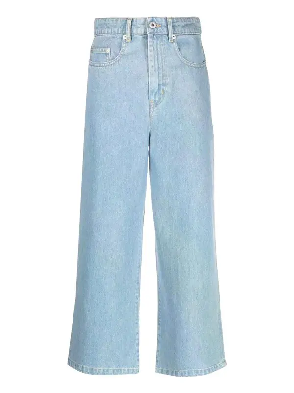 Kenzo Sumire Cropped Wide-leg Jeans - Blue