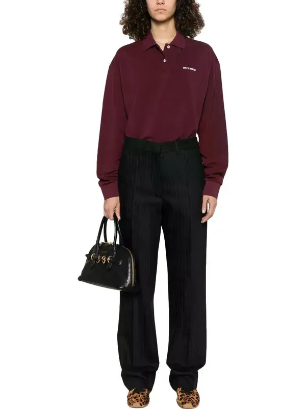 Miu Miu Pinstriped Tailored Trousers - Black