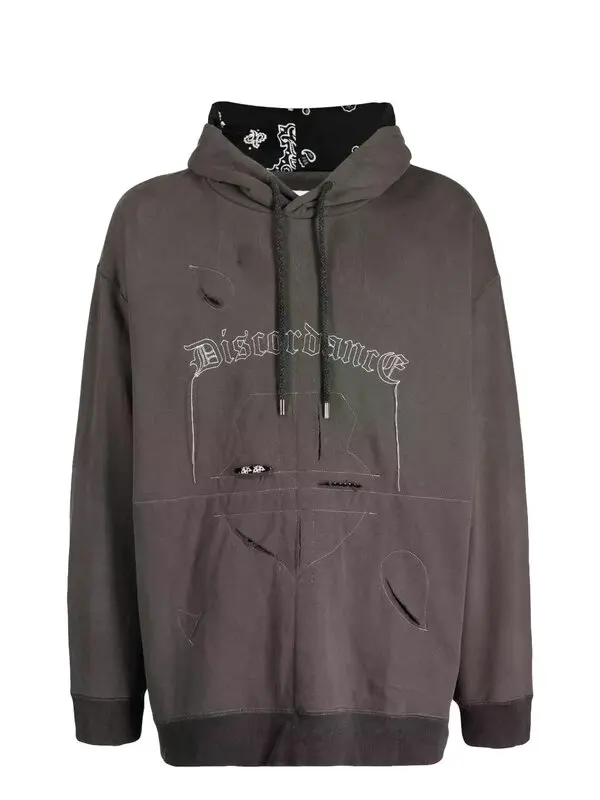 CHILDREN OF THE DISCORDANCE Logo Embroidered Cotton Hoodie - Grey