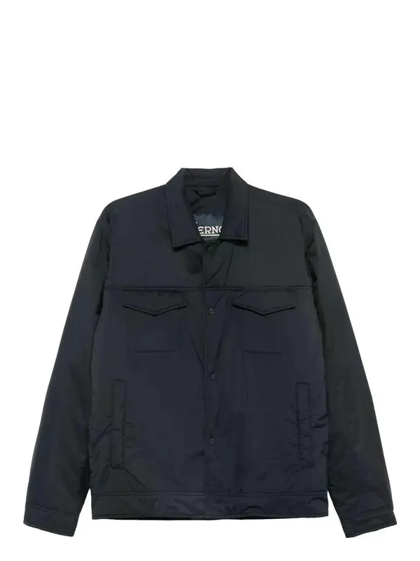 Herno Ecoage Jacket With Press-stud Fastening - Blue