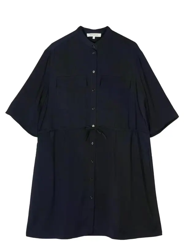 Maison Kitsuné Short-sleeve Button-up A-line Minidress - Blue