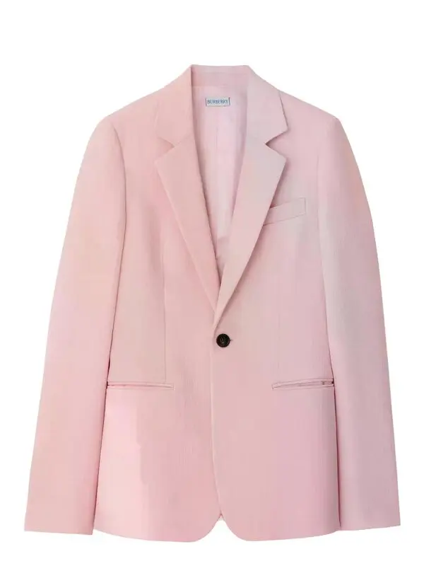 Burberry Single-breasted Wool Blazer - Pink