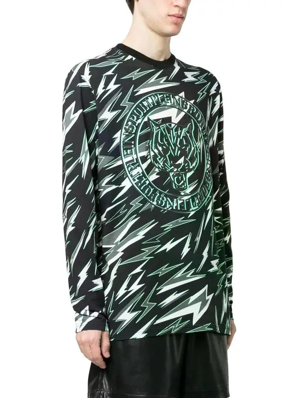PLEIN SPORT Lightning Print T-shirt - Black